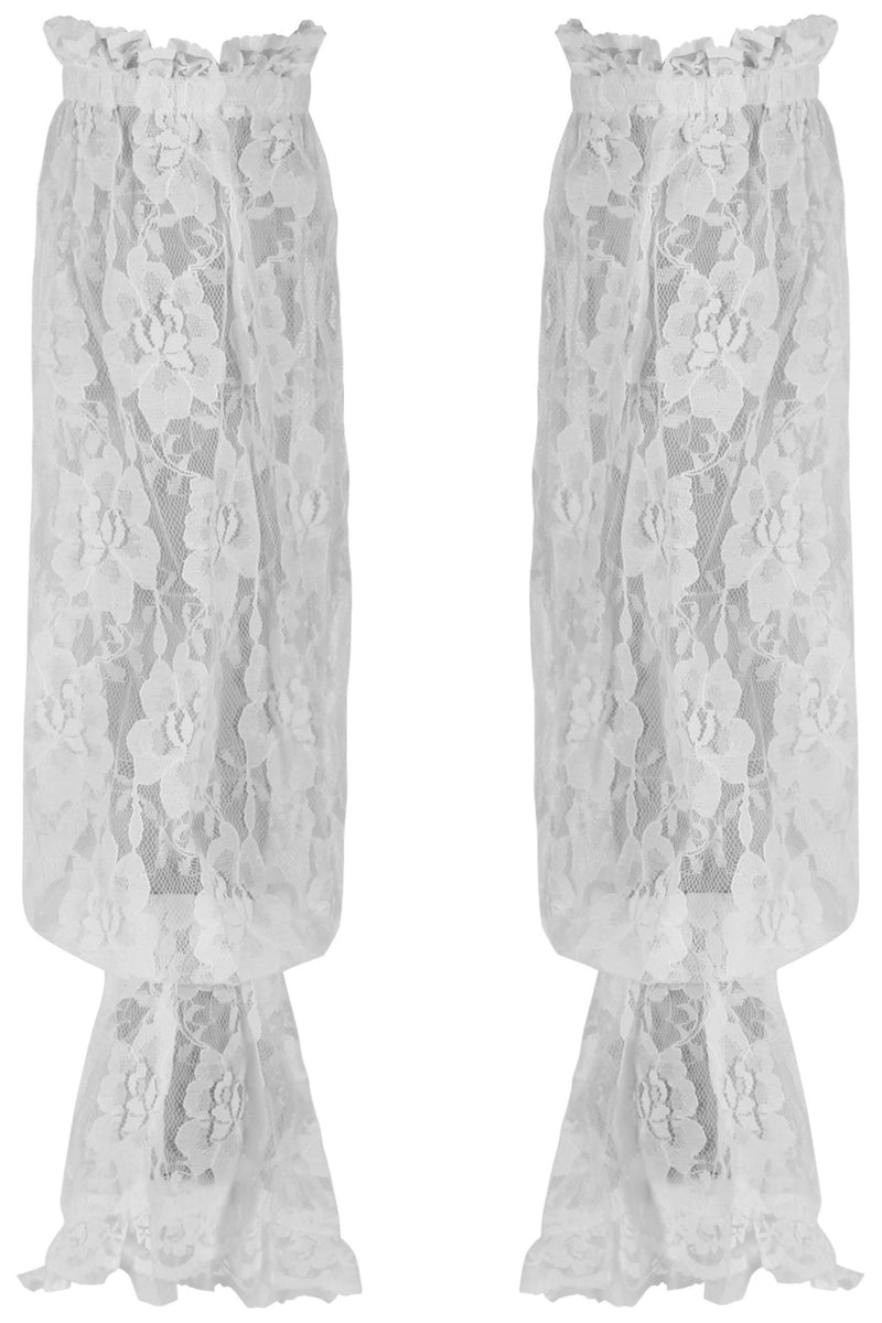 White Sheer Lace Smocked Sleeves | Daisy Corsets USA