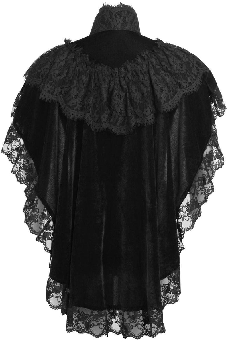 Tapered Black Velvet & Lace Capelet | Daisy Corsets USA