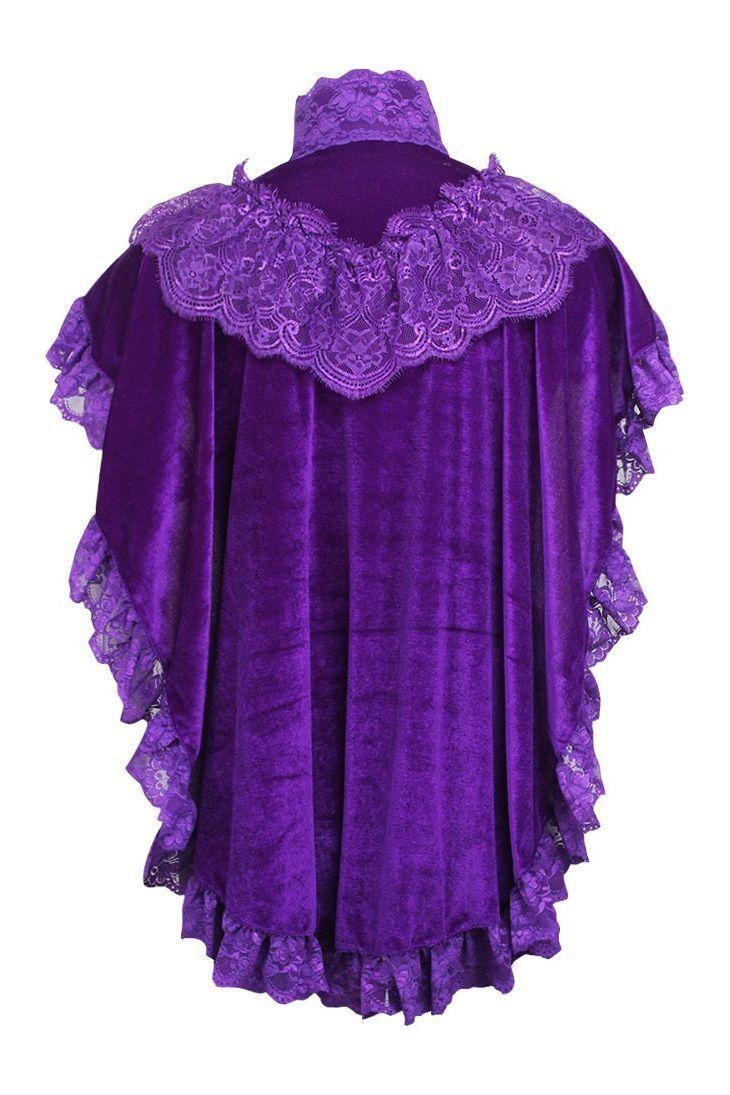 Daisy Corsets Dark Purple Velvet & Lace Capelet – Daisy Corsets USA