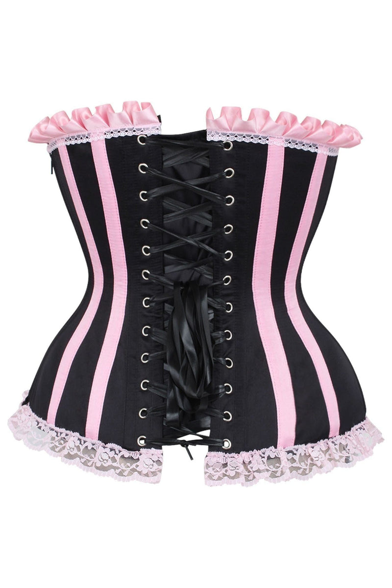 Daisy Corsets Top Drawer Black/Pink Steel Boned Burlesque Corset ...