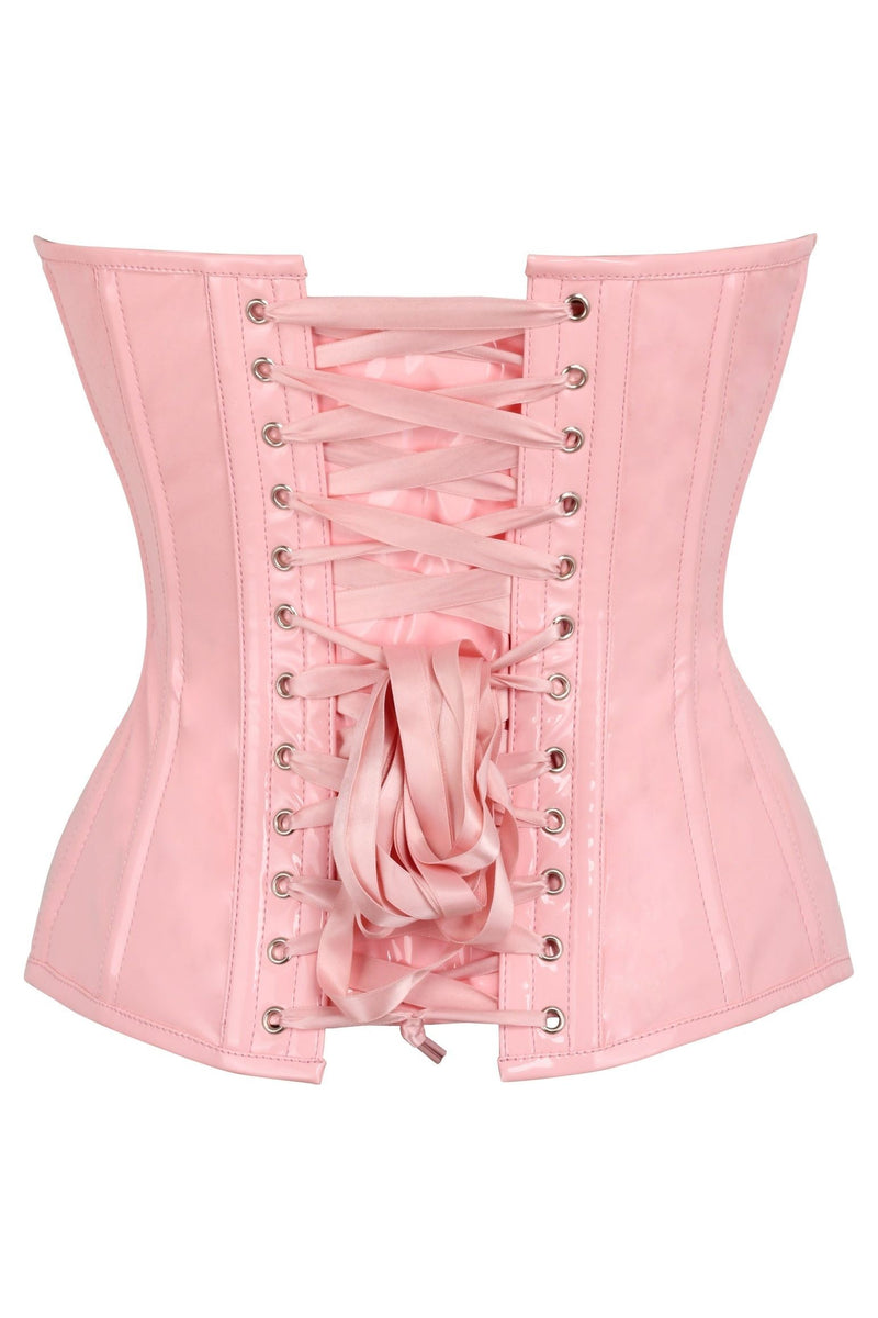 Top Drawer Lt Pink Patent Leather Steel Boned Overbust Corset – Daisy ...