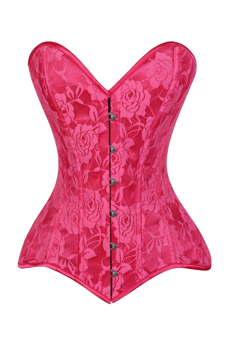 Daisy Corsets Lavish Fuchsia Lace Overbust Corset Sweetheart Neckline ...