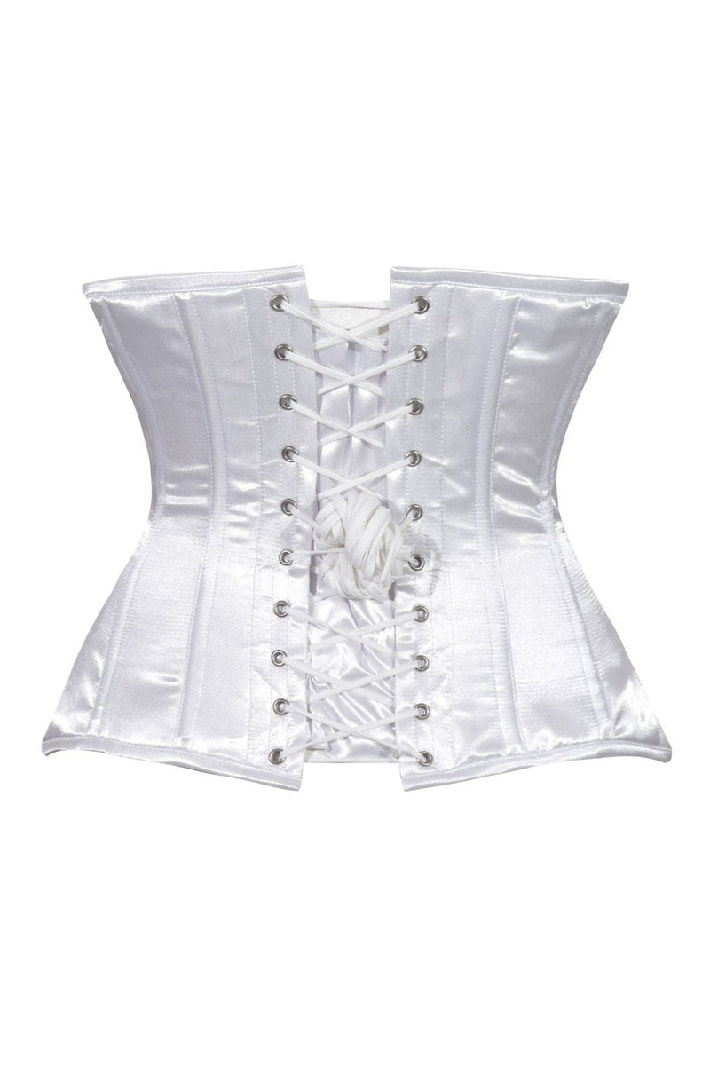 Daisy Corsets Lavish White Satin Underbust Corset Waist Cincher Busk ...