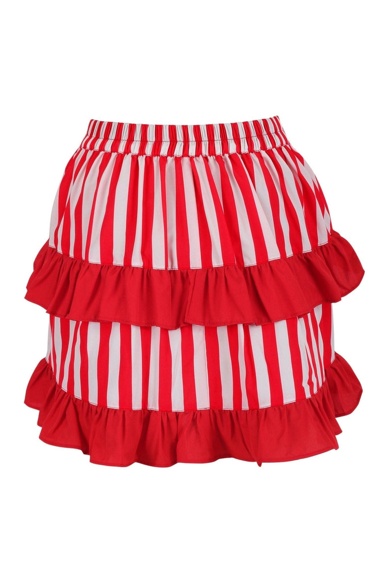 Daisy Corsets Red/White Striped Ruched Bustle Skirt – Daisy Corsets USA