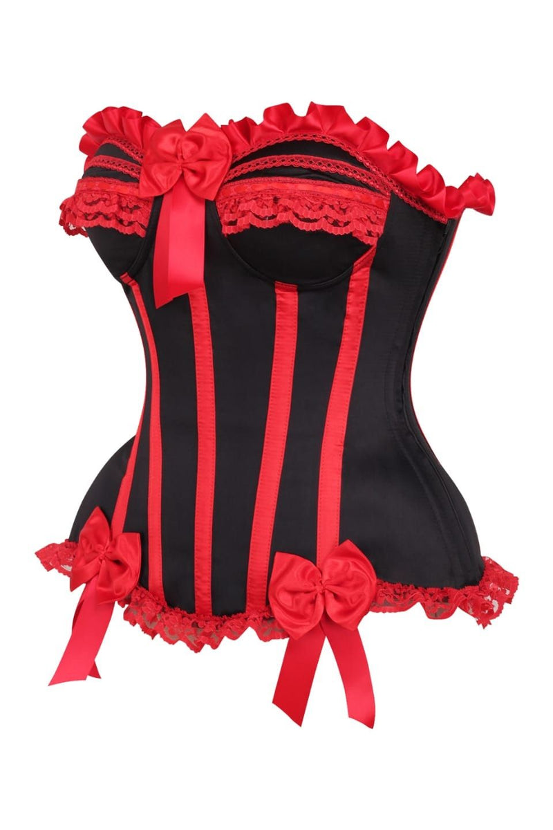 Daisy Corsets Top Drawer 2 PC Red/Black Striped Burlesque Steel Boned ...