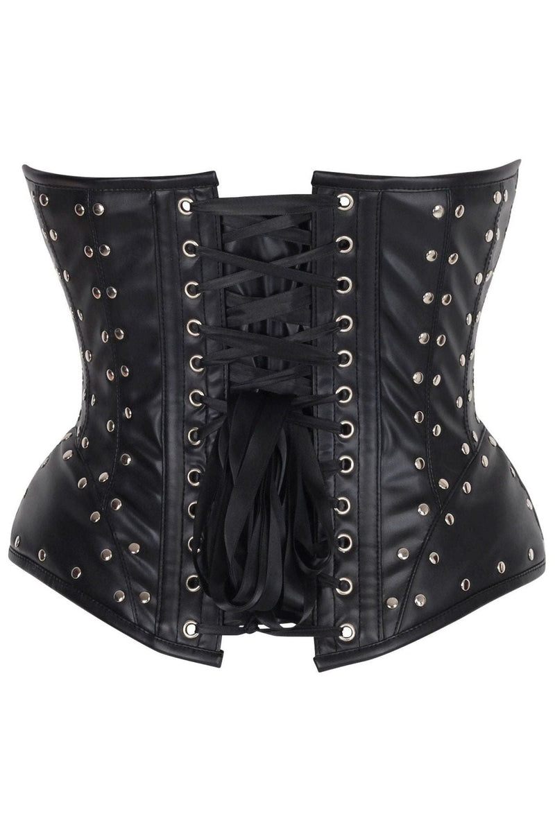 Daisy Corsets Top Drawer Faux Leather w/Rivets Steel Boned Underwire ...