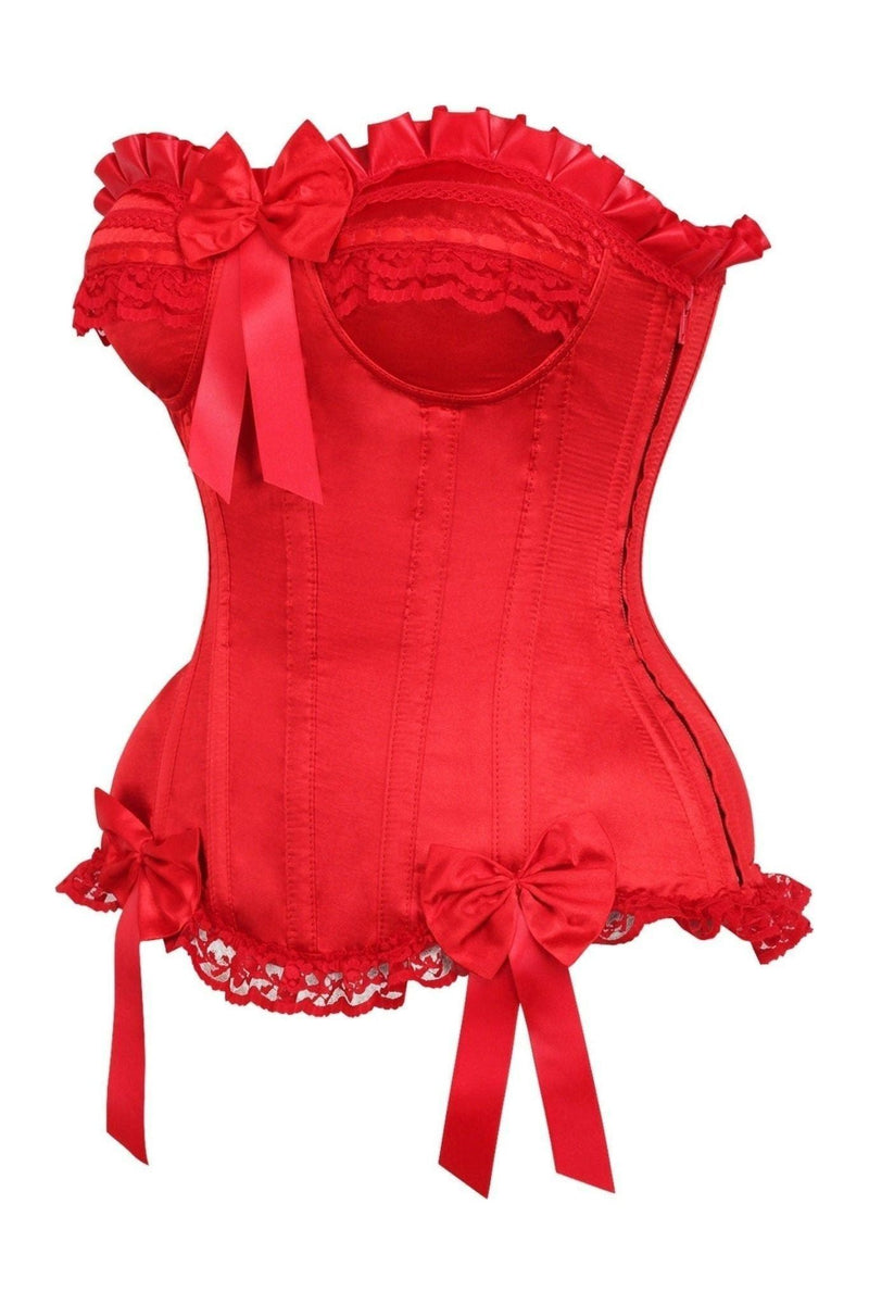 Daisy Corsets Top Drawer Red Satin Steel Boned Burlesque Corset – Daisy ...