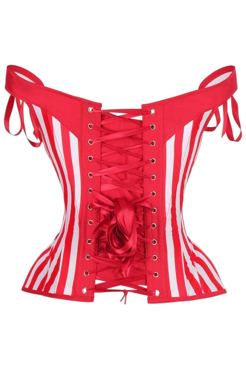 Daisy Corsets Top Drawer Red/White Striped Steel Boned Corset w/Straps ...