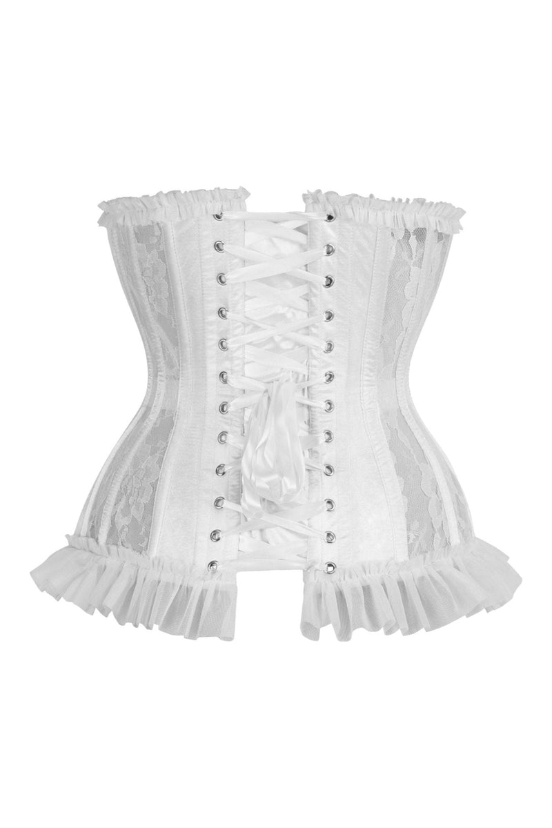 Top Drawer Steel Boned White Lace Underwire Burlesque Underbust Corset ...